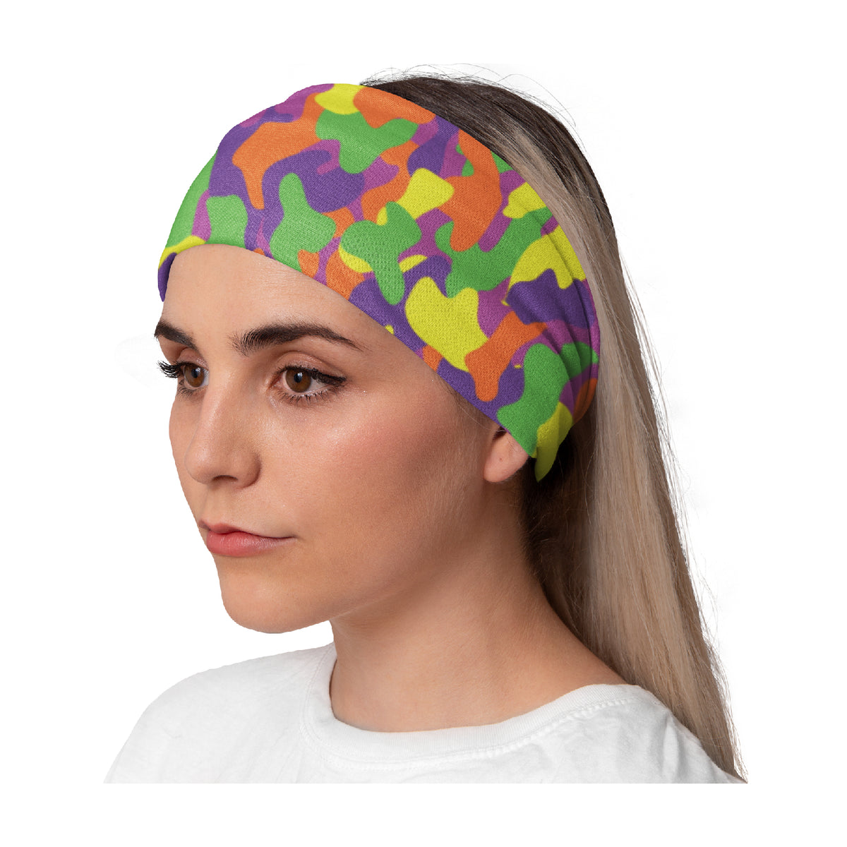 Lunabands Green Camouflage Multi use Fitness Running Bandana Headband ...