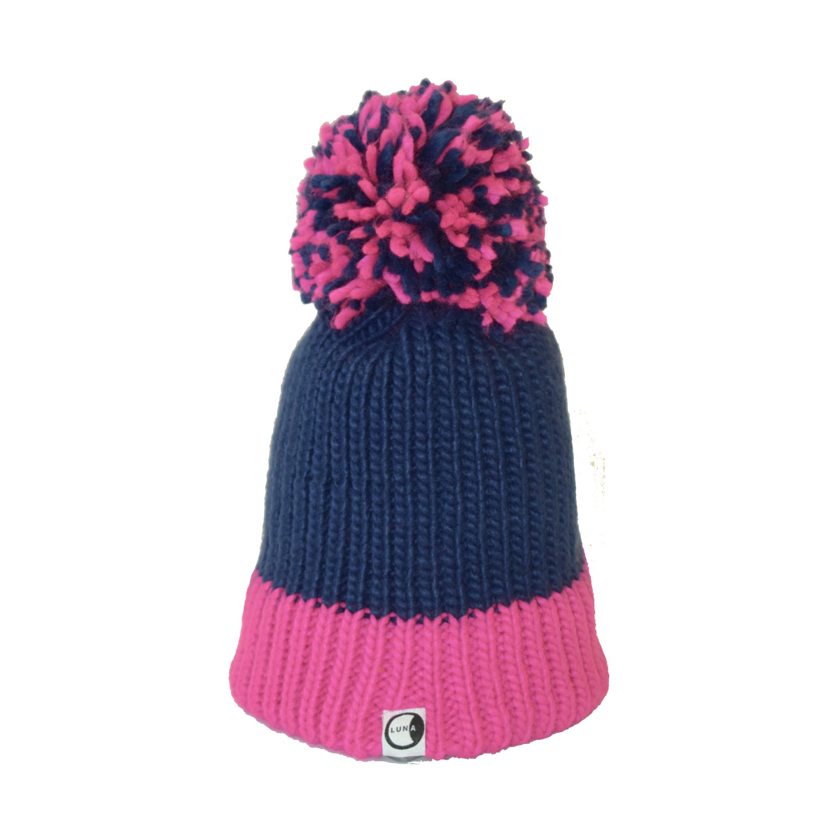 Lunabands Blue Pink Bobble Hat – Lunabands Running Headbands
